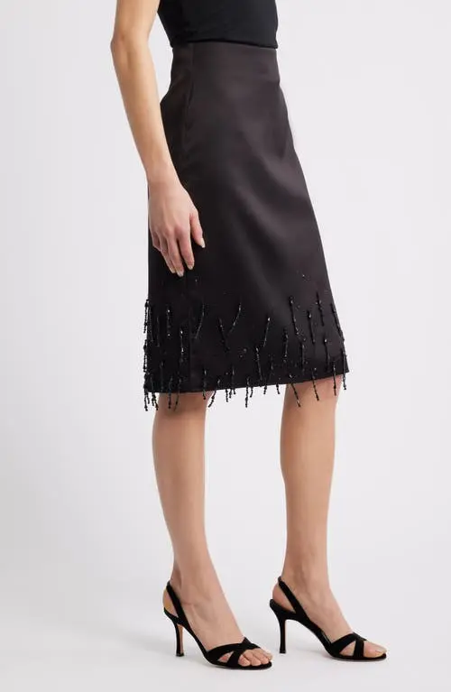 Mango Crystal Trim Midi Skirt