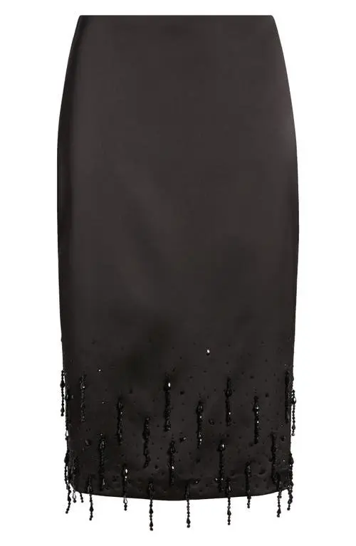 Mango Crystal Trim Midi Skirt