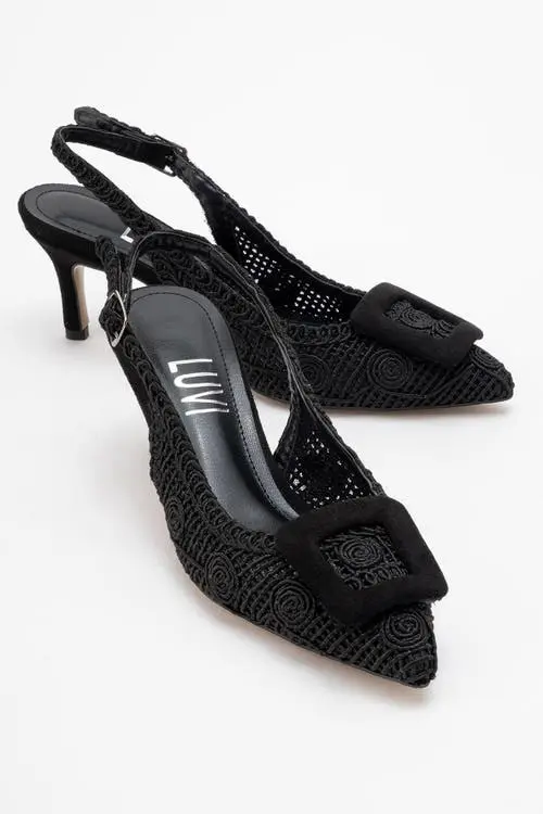 PROLOGUE SHOES Ensley Knitted Pointed Toe Pumps