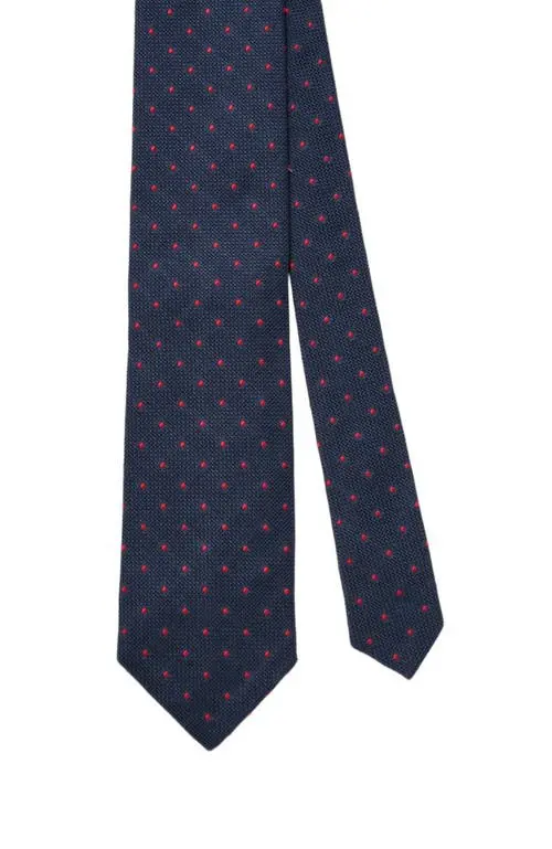 Robert Talbott Duvall Silk Necktie - Navy/red