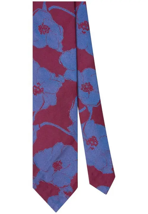 Robert Talbott Duvall Large Floral Jacquard Unlined Necktie - Red