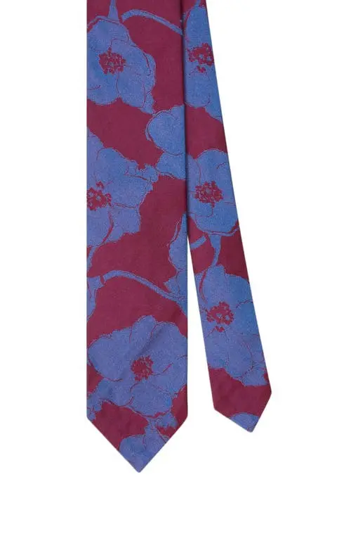 Robert Talbott Duvall Large Floral Jacquard Unlined Necktie - Red
