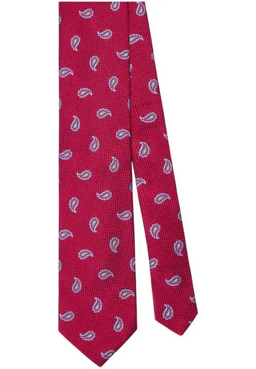 Robert Talbott Pine Jacquard Necktie - Red