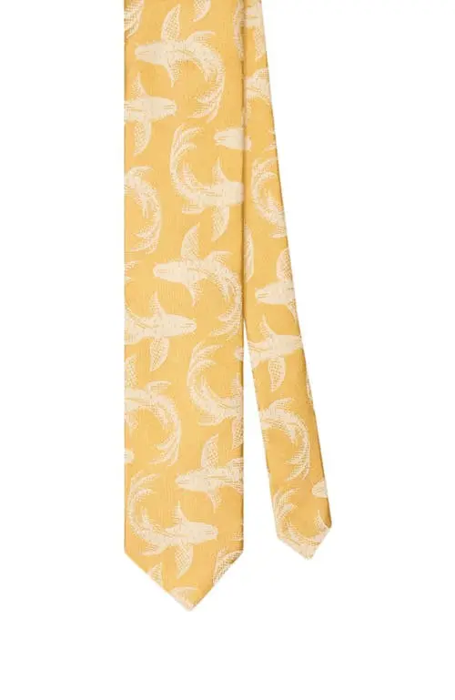 Robert Talbott Koi Fish Jacquard Necktie - Gold