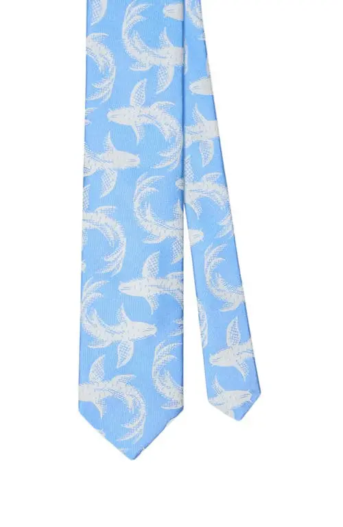 Robert Talbott Koi Fish Jacquard Necktie - Light Blue
