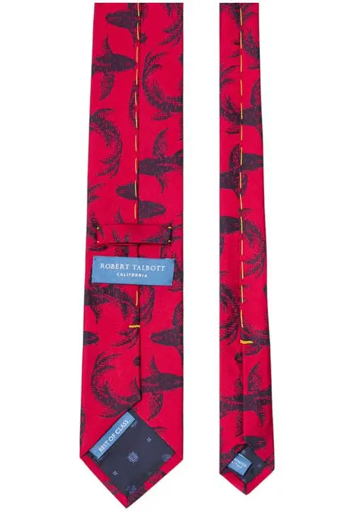 Robert Talbott Koi Fish Jacquard Necktie - Red
