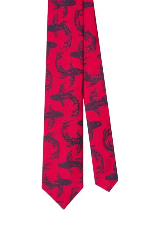 Robert Talbott Koi Fish Jacquard Necktie - Red