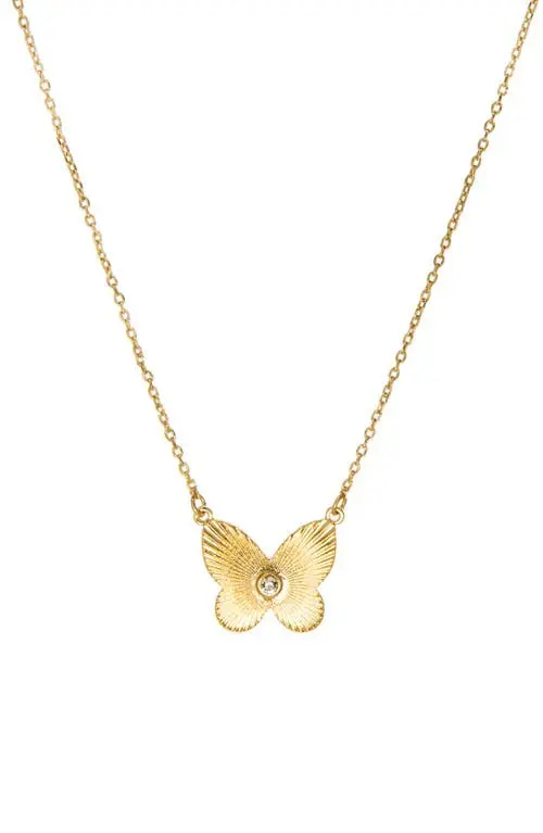 MARLYN SCHIFF Butterfly Pendant Necklace - Gold