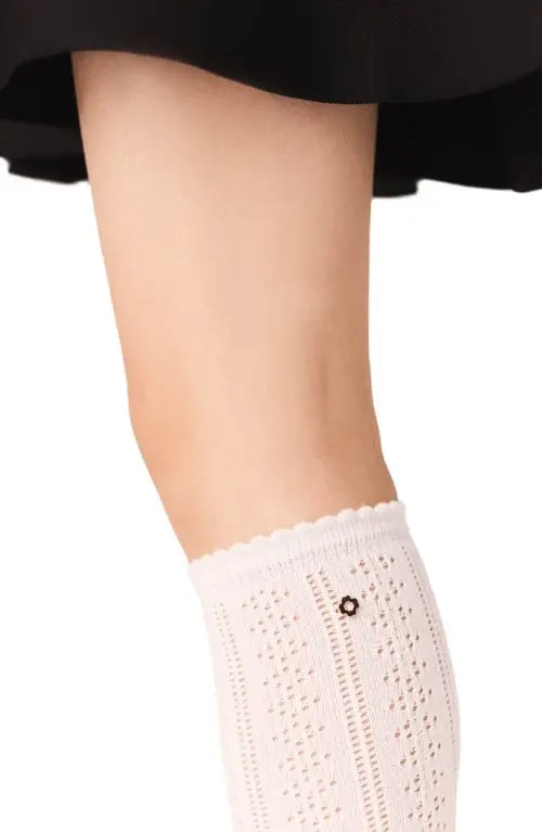 Maje Knee-high Pointelle Socks - White