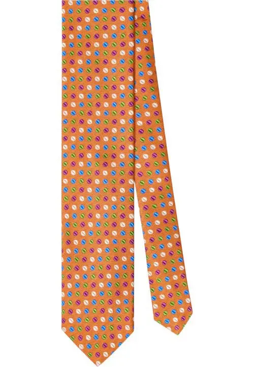 Robert Talbott Robert Geo Circle Jacquard Best Of Class Necktie - Orange