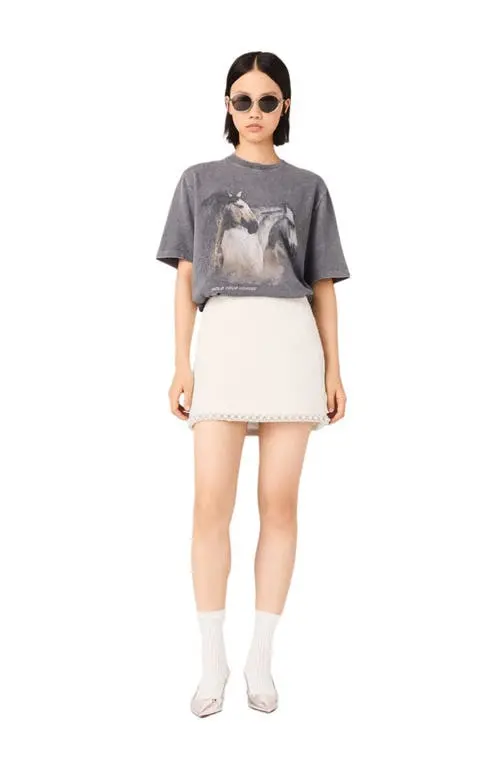 Maje Horse Print Cotton T-shirt