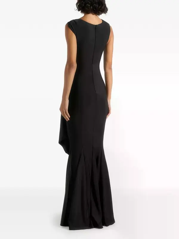 Manière De Voir Maniere De Voir Asymmetric Draped Maxi Dress - Black