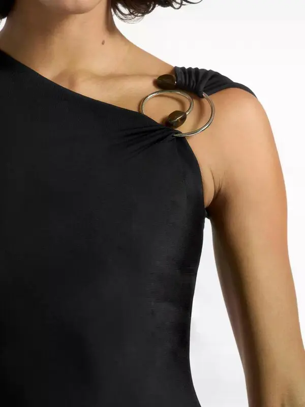 Manière De Voir Maniere De Voir Asymmetric Draped Maxi Dress - Black
