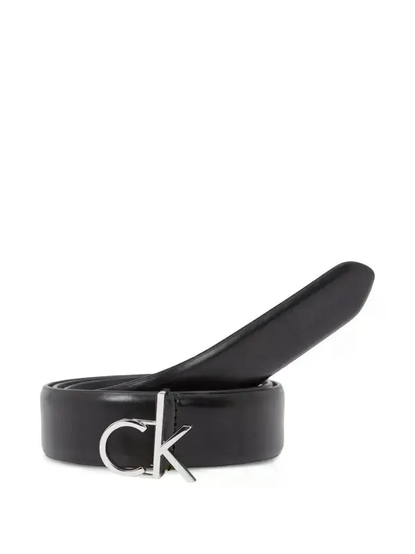 Calvin Klein Logo-buckle Leather Belt - Black