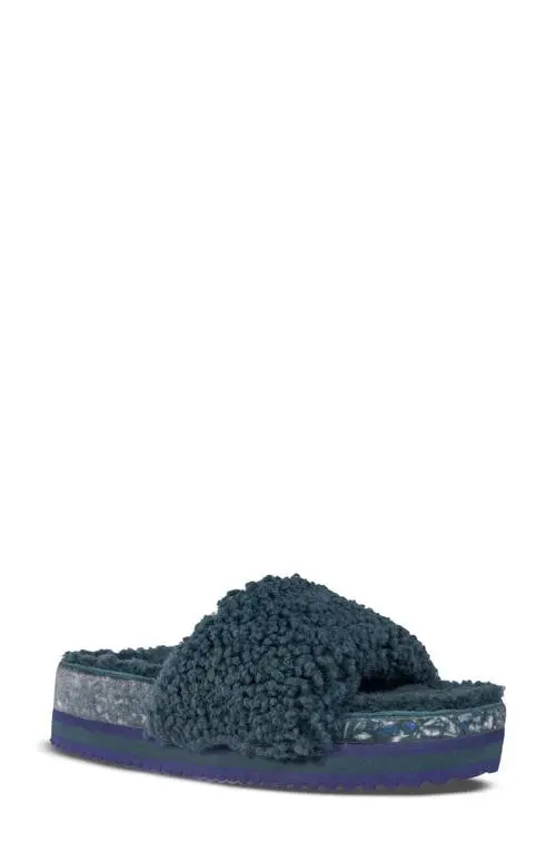 FLEKS Cito Shearling Slide Sandal - Jade