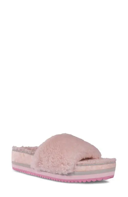 FLEKS Cito Shearling Slide Sandal - Peony