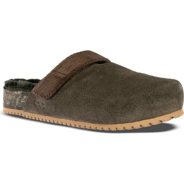 FLEKS Puente Genuine Shearling Lined Clog - Forest
