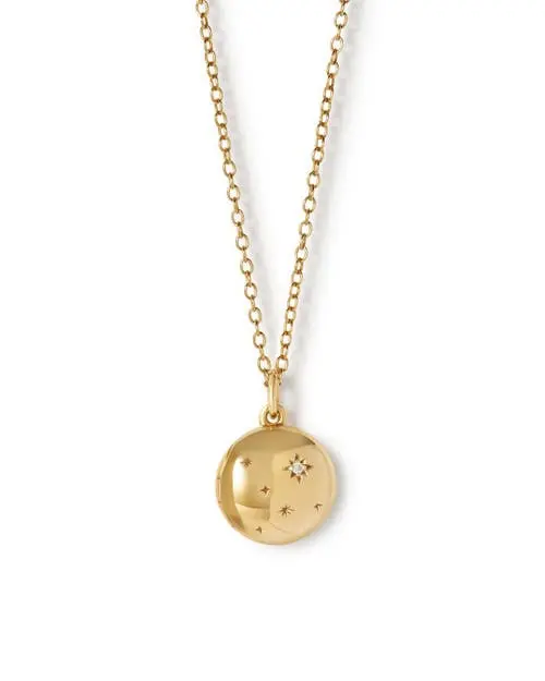 Astley Clarke Tiny Star Mini Biography Locket - Gold