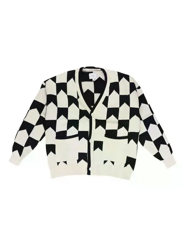 Rhude Checkered Cardigan - White