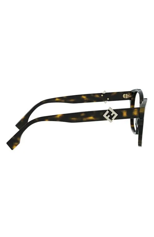 Fendi Ff Diamonds 52mm Square Optical Glasses