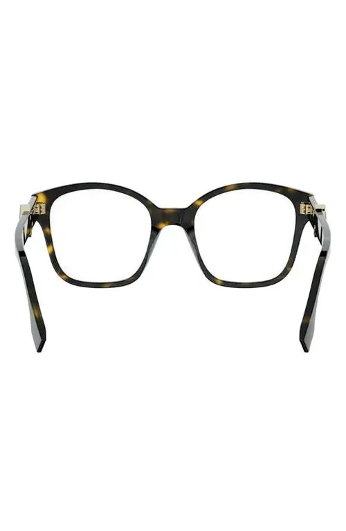 Fendi Ff Diamonds 52mm Square Optical Glasses