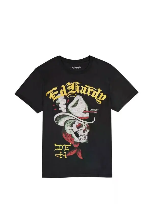 Ed Hardy Cowboy Skull T-shirt - Black
