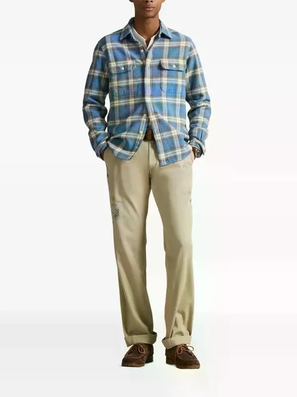 Polo Ralph Lauren Collared Flannel Shirt - Blue