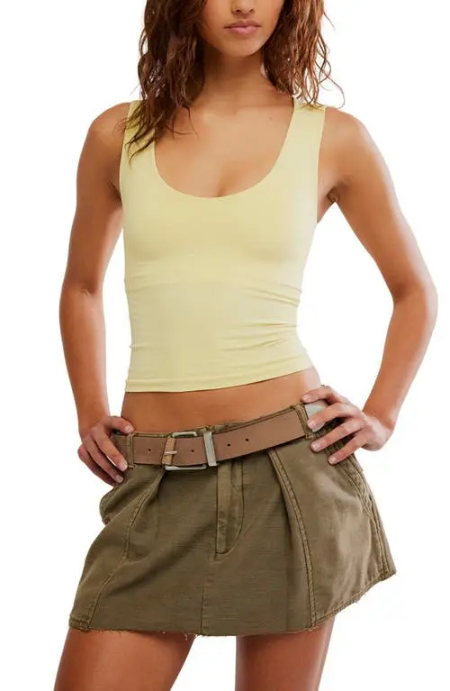 Free People Clean Lines Seamless Crop Muscle Tank - Sicillian Yellow