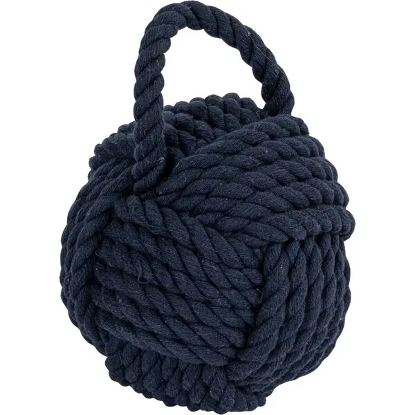 STORIED HOME Nautical Rope Knot Decorative Cotton Door Stop