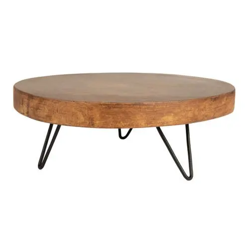 STORIED HOME Decorative Paulownia Wood Pedestal - Brown
