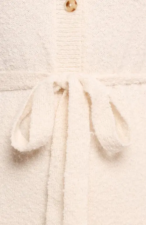 PETAL & PUP Charmelle Tie-waist Bouclé Cardigan