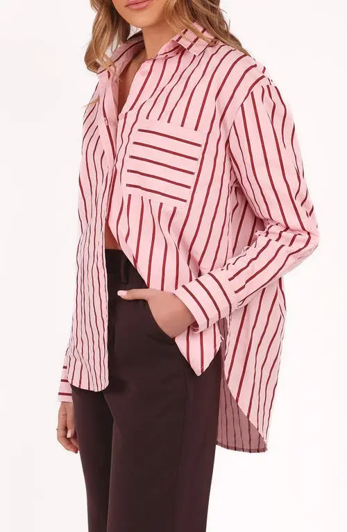 PETAL & PUP Adam Stripe Oversized Cotton Button-up Shirt