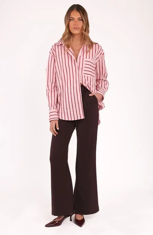 PETAL & PUP Adam Stripe Oversized Cotton Button-up Shirt