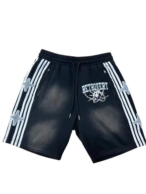 RETROVERT Star Track Shorts - Black