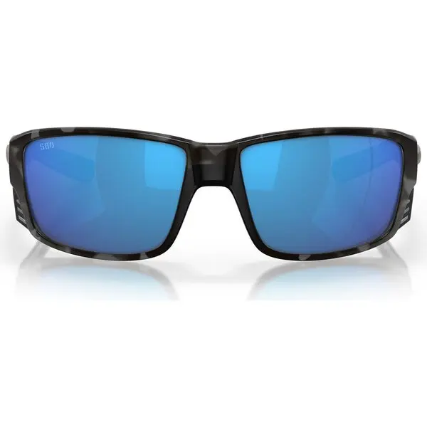 COSTA DEL MAR Tuna Alley 60mm Rectangle Sunglasses - Tiger Shark/blue Mirror 580g