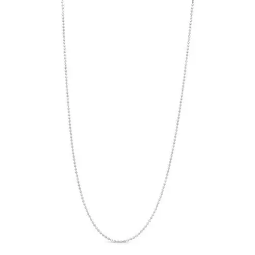 HAUS OF BRILLIANCE 925 Sterling Silver 0.7mm Ball Bead Chain Necklace - White