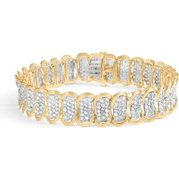 HAUS OF BRILLIANCE 10k Gold 5.00 Cttw Diamond Oval Link Bracelet - Yellow
