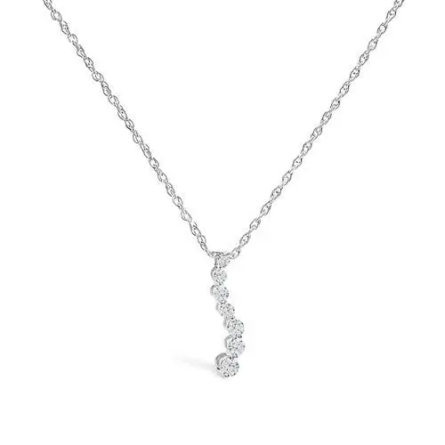 HAUS OF BRILLIANCE 925 Sterling Silver 1/4 Cttw Lab Grown Diamond Pendant Necklace - White