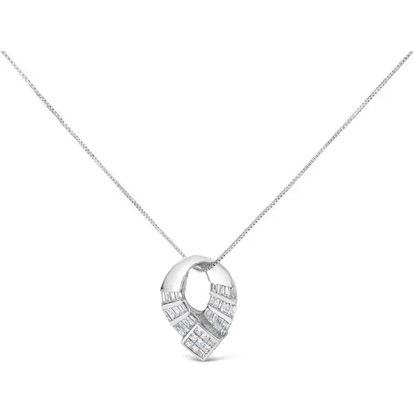 HAUS OF BRILLIANCE 14k Gold 1 5/8 Cttw Diamond Pendant Necklace - White