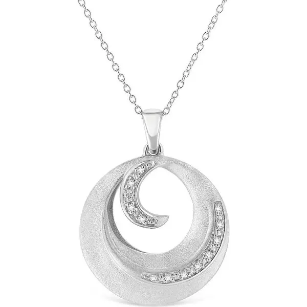 HAUS OF BRILLIANCE 925 Sterling Silver Diamond Accent Circle Pendant Necklace - White
