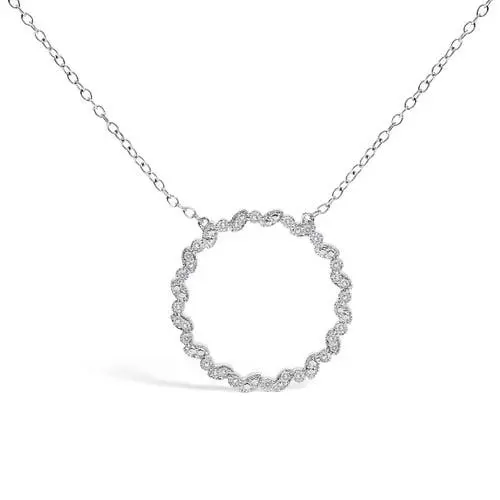 HAUS OF BRILLIANCE 925 Sterling Silver Lab Grown Diamond Pendant Necklace - White