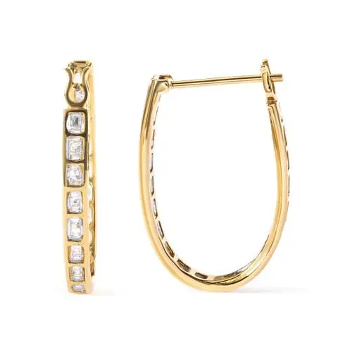 HAUS OF BRILLIANCE 10k Gold 1.00 Cttw Diamond Hoop Earrings - Yellow