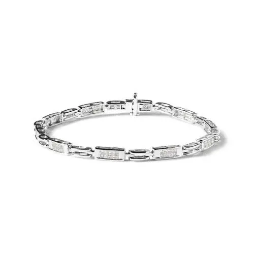 HAUS OF BRILLIANCE 14k Gold 1.0 Cttw Princess Diamond Tennis Bracelet - White