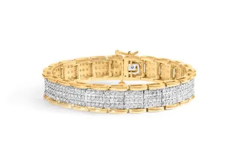HAUS OF BRILLIANCE 10k Gold 5.00 Cttw Round-cut Diamond Link 7" Bracelet - Yellow