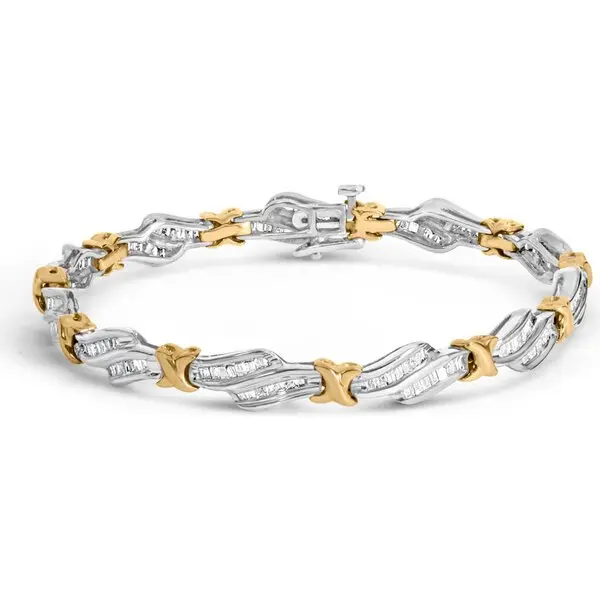 HAUS OF BRILLIANCE 10k Gold 2.00 Cttw Diamond Weave Link Bracelet - Yellow