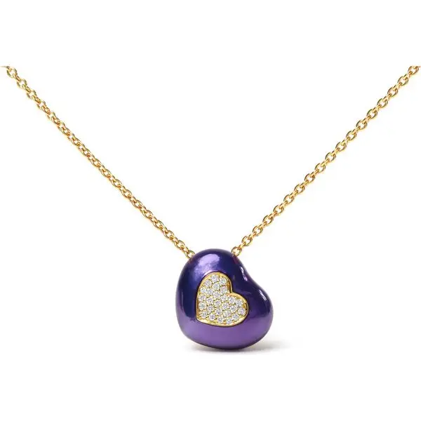 HAUS OF BRILLIANCE 18k Gold .10 Cttw Diamond Heart Shape Pendant Necklace - Yellow