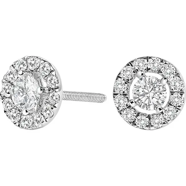 HAUS OF BRILLIANCE 14k Gold 3/4 Ct. Lab-grown Diamond Halo Stud Earrings - White