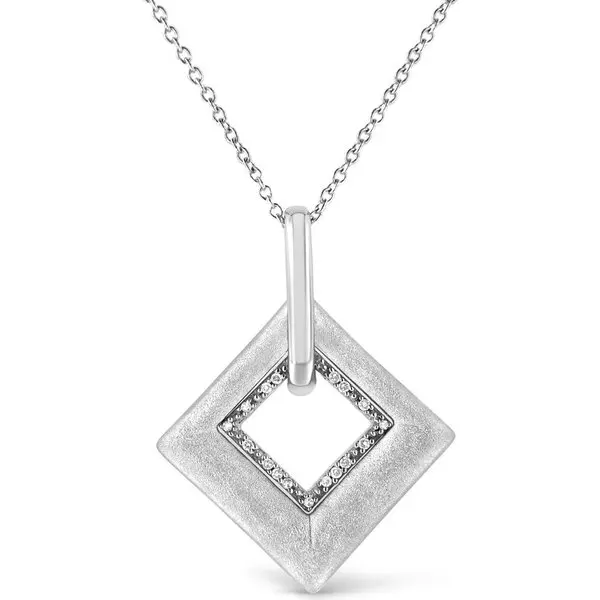 HAUS OF BRILLIANCE 925 Sterling Silver Diamond Accent Kite Pendant Necklace - White