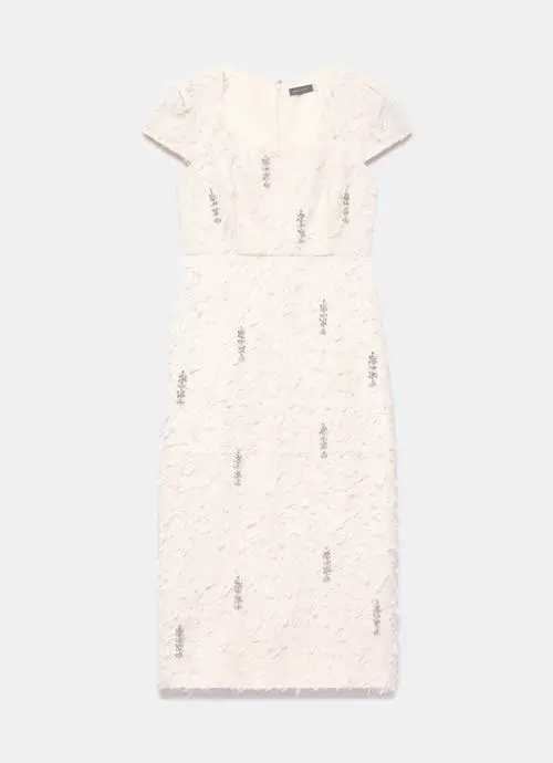 Mint Velvet Embellished Jacquard Midi Dress