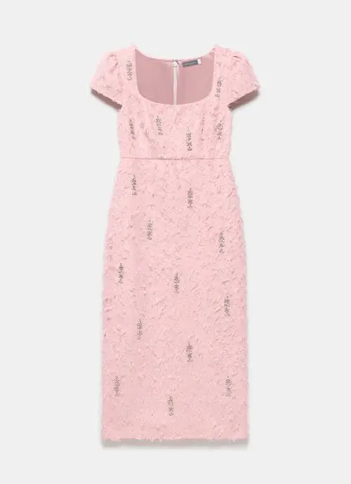 Mint Velvet Embellished Jacquard Midi Dress